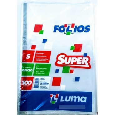 Folio oficio luma reforzado x 100 unidades – Libreria Atlas